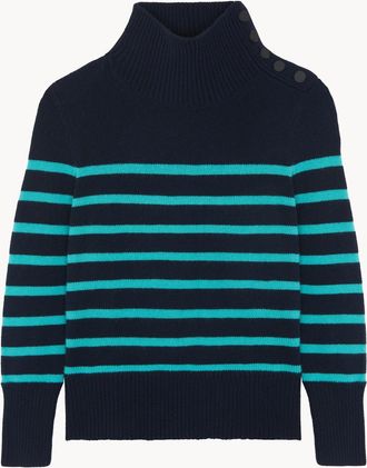 Kujten Pull marini&egrave;re cachemire col chemin&eacute;e, 6 fils - Marini&egrave;re Margot