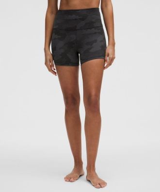 lululemon Align Shorts mit hohem Bund f&uuml;r Frauen - 10 cm - Camo - Gr&ouml;&szlig;e 12