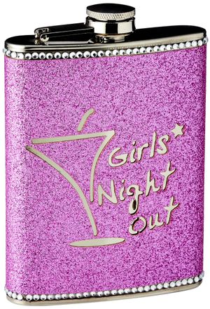 Premier Housewares 0508075 Flachmann aus Edelstahl Pink Girls Night Out, 8 Unzen