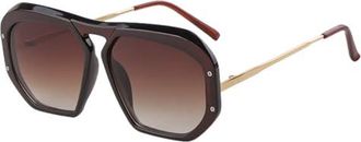 Generic Lunettes de soleil carrées tendance pour femmes et hommes, noires, classiques, grandes montures, nuances pour femme, C3, taille unique 2026