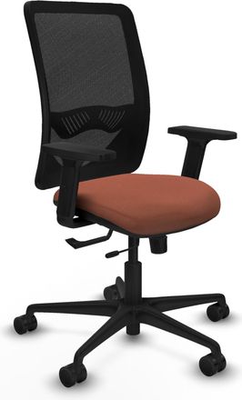 Piqueras y Crespo Stuhl mit Rollen f&uuml;r PC Zulema mit 2D-Armen, h&ouml;henverstellbare Lendenwirbelst&uuml;tze, ausgestattet mit Syncro/Traslack und Schneideschaum, Schwarz/Braun