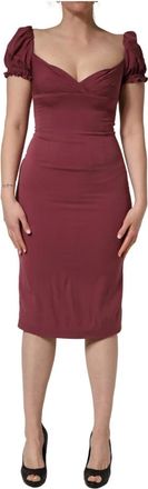 Dolce & Gabbana Femme, Robes, Brun, Taille: 38 FR Robe Midi Fourreau Coeur