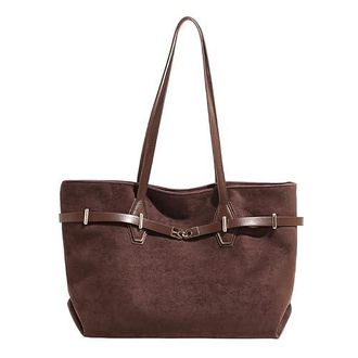 Generic Sac &agrave; bandouli&egrave;re en cuir synth&eacute;tique givr&eacute;, grande capacit&eacute;, polyvalent, sac &agrave; main en su&eacute;dine, sac fourre-tout simple, sac &agrave; main pour le travail, l