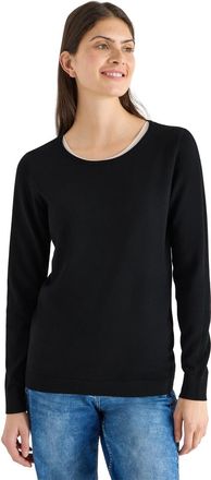 Cecil Pullover in Unifarbe Black XXL