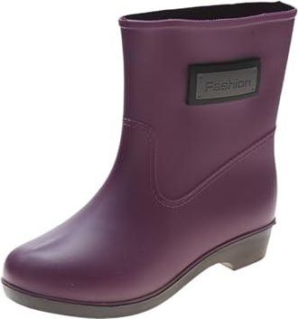 Generic Bottes en caoutchouc pour femme - Talon bas - Antid&eacute;rapantes - Faciles &agrave; nettoyer - R&eacute;sistantes &agrave; leau - Faciles &agrave; mettre et &agrave; enlever - Pour un ajust