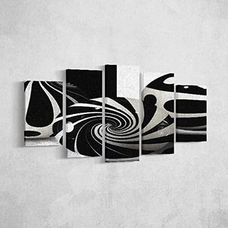 Homemania Bild Farben - 5 Stück - Abstrakt - für Wohnzimmer Schlafzimmer - mehrfarbig aus Polyester, Holz, 100 x 3 x 60 cm - HM205PKNV-185