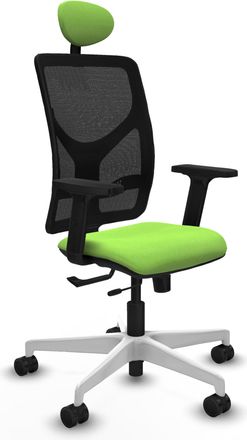 Piqueras y Crespo Ergonomischer Stuhl mit 2D-Armen, h&ouml;henverstellbare Lendenwirbelst&uuml;tze und festes Kopfteil, ausgestattet mit Syncro/Traslack und Schneideschaum, Schwa