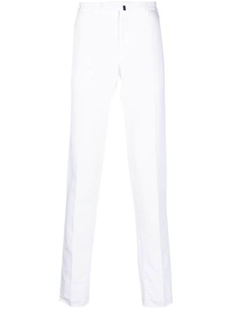 Incotex pantalon droit en lin m&eacute;lang&eacute; - Blanc