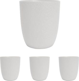 Eda &Uuml;bertopf Opal &Oslash; 12,5 cm - speziell f&uuml;r Orchideen - Elfenbeinwei&szlig; (Packung mit 4)