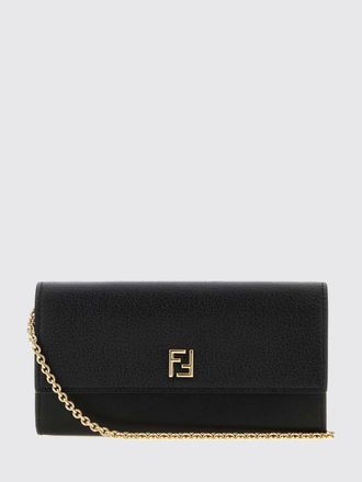 Fendi Portefeuille sur cha&icirc;ne en cuir de veau avec monogramme FF et bandouli&egrave;re cha&icirc;ne