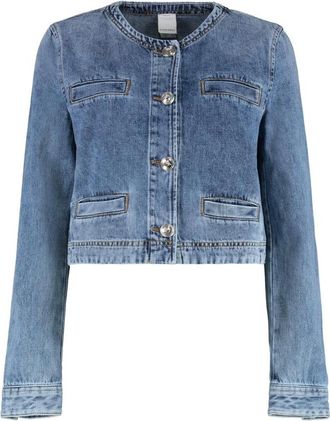 Pinko Pinko, Femme, Vestes, Bleu, Taille: 40 FR Veste en jean