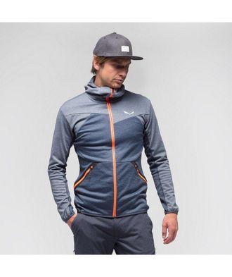 Salewa Fleecejacke Puez Melange Polarlite mit Kapuze navyblau/melange Herren