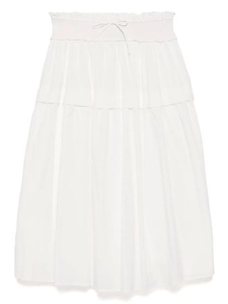Tout à Coup jupe mi-longue à détail froncé - Blanc