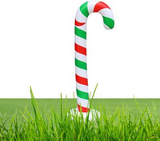 Generico Riesiger aufblasbarer Stock, Weihnachtsdekoration, 147 cm, Weihnachten, aus Poly, aufblasbares PVC-Zubeh&ouml;r, f&uuml;r Innen- und Au&szlig;enbereich, f&uuml;r Fotoshoot