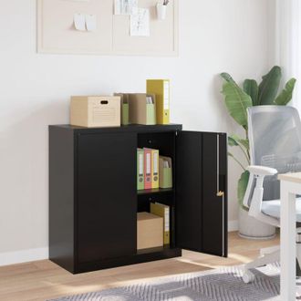 vidaXL Aktenschrank Schwarz 79x40x90 cm Stahl Vidaxl