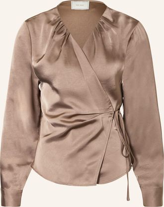 Neo Noir Neo Noir Wickelbluse Caprina Aus Satin beige