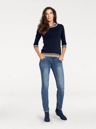 Heine Strickpullover Rundhals-Pullover 3/4-Arm Feinstrick