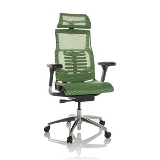 hjh OFFICE Profi Bürostuhl POFIT GEN2 Netz ergonomischer Drehstuhl mit Flexibler Lordosenstütze, Grün, 652286