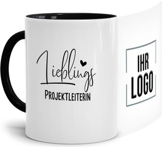 Tassendruck Personalisierte Tasse mit Logo bedrucken - Lieblings-Projektleiterin - Geschenke zum Firmenjubil&auml;um, Projektleiterin, Kaffee-Becher mit Logo | 300 ml,