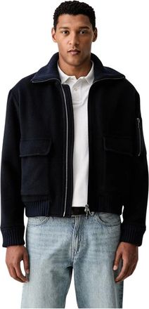 Paul & Shark Homme, Vestes, Bleu, Taille: XL Veste Bomber en Laine et Cachemire