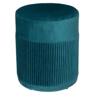 Atmosphera Atmosphera - Sitzhocker Nofy - Samt - blaugr&uuml;n H. 38 cm - Blaugr&uuml;n