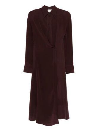 Alysi robe-chemise en soie - Rouge