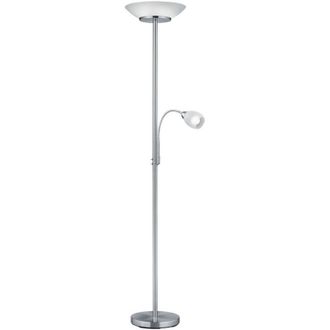 Reality Reality Leuchten - Lampadaire Avec Spot De Lecture Gerry Nickel Blanc Verre &Oslash;34 cm Trio Lighting