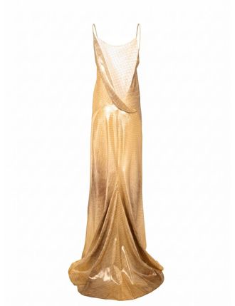 Roberto Cavalli Womens Dress Silk Gold