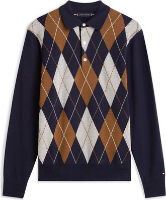 Tommy Hilfiger Rugbyshirt aus einem gemusterten Baumwollstrick in