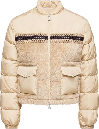 Moncler Moncler Bomber En Duvet Achillee En Teddy, Femme, Beige, Taille: 00