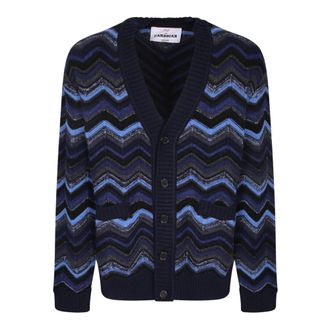 Missoni Cardigan im Zickzackmuster - - Knitwear - Herren - Blau - 2XL