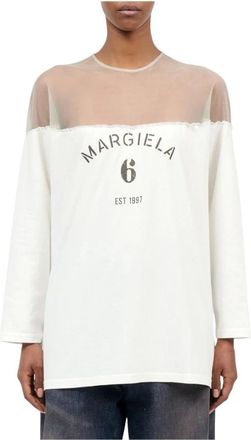 Maison Margiela Femme, Tops, Blanc, Taille: 40 FR Long Sleeve Hauts