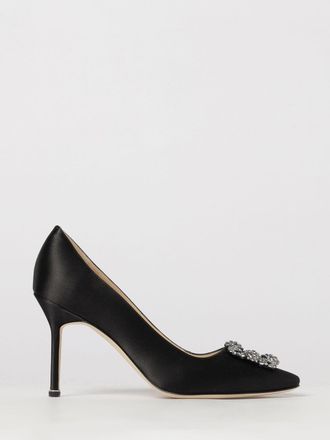 Manolo Blahnik Hangisi Satin-Pumps mit Schmuckschnalle und hohem Absatz