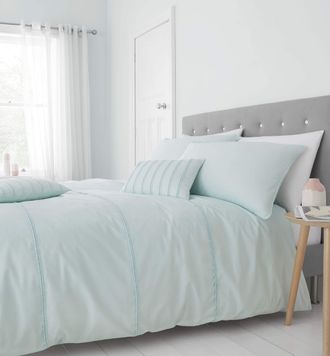 Catherine Lansfield Pom Pom Bettwäsche-Set für Doppelbett, pflegeleicht, Minzgrün