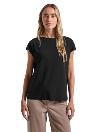 Street One Damen 3222957 Shirt mit RIPP-Detail, Black, 36