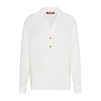 Max Mara Crepe de Chine Poloshirt - - Blouses & Shirts - Damen - Wei&szlig; - 2XS