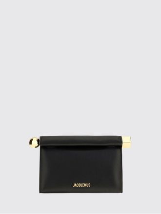 Jacquemus Mini pochette rigide Rond Carr&eacute; en cuir dagneau avec logo litt&eacute;ral