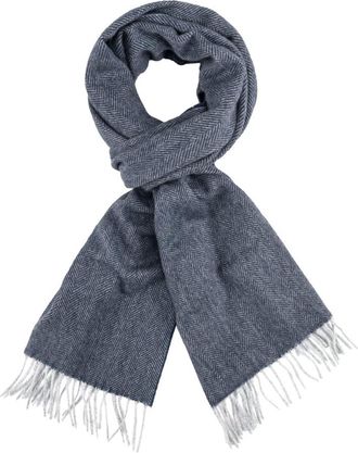 Dante Softer Kaschmirschal mit Fischgrätmuster und Fransen in