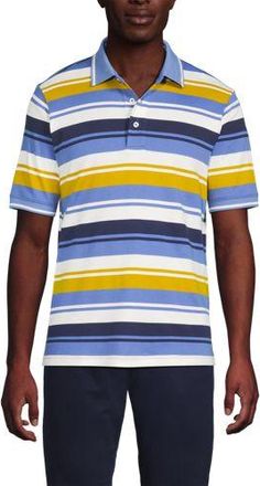 Lands End Supima Kurzarm-Polo, Classic Fit, Herren, Größe:44-46 regular, Gelb, Baumwolle, by Lands End