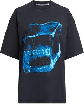 Alexander Wang Tee-shirt ample imprim&eacute; &agrave; strass
