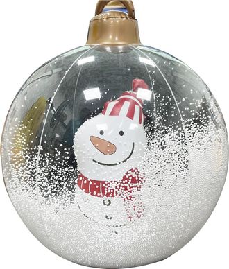 Generico Gro&szlig;e aufblasbare Weihnachtskugeln 60 cm f&uuml;r Garten und Au&szlig;enbereich, LED-Beleuchtung mit manueller Pumpe | Attraktiver Weihnachtsmann f&uuml;r Rasen, Hof,