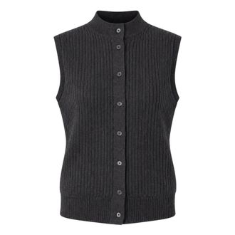 Liviana Conti Gilet en laine m&eacute;rinos c&ocirc;tel&eacute;e - Femme - Vestes - Gris - Taille: 38 FR