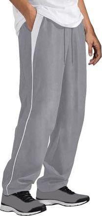 Generic Pantalon de jogging tendance coupe droite pour les sorties et les soir&eacute;es - Taille &eacute;lastique - Bas doux et confortable, gris, XL