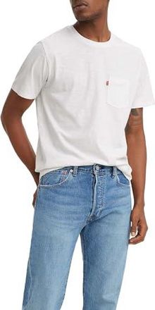 Levi's Homme Short Sleeve Classic Pocket Tee, White + Slub, XL