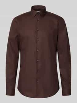 Jake*s Extralanges Slim Fit Business-Hemd mit Kentkragen
