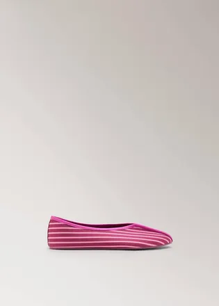 Mango Ballerines en satin passepoil contrast&eacute; bordeaux - Femme - 36 - MANGO