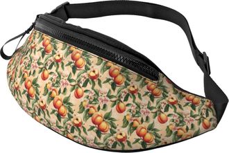 Generic Umh&auml;ngetaschen Stylisch Sporttasche Niedlicher Pfirsichdruck Mode Lauftasche F&uuml;r Reisen Outdoor Wandern 14X35Cm