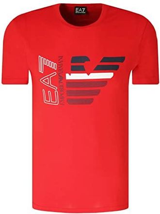 Emporio Armani T-shirt pour homme EA7 3KPT22 PJ6EZ, manches courtes, col rond, rouge, Large