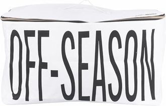 Villa D'Este Home Tivoli Bigismore Aufbewahrungstasche aus Stoff, Doppelreißverschluss, mit Griff, 50 x 40 x 27 cm, Weiß