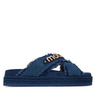 Mou Pantoletten Mou Criss-cross MU.SW451004K Blau